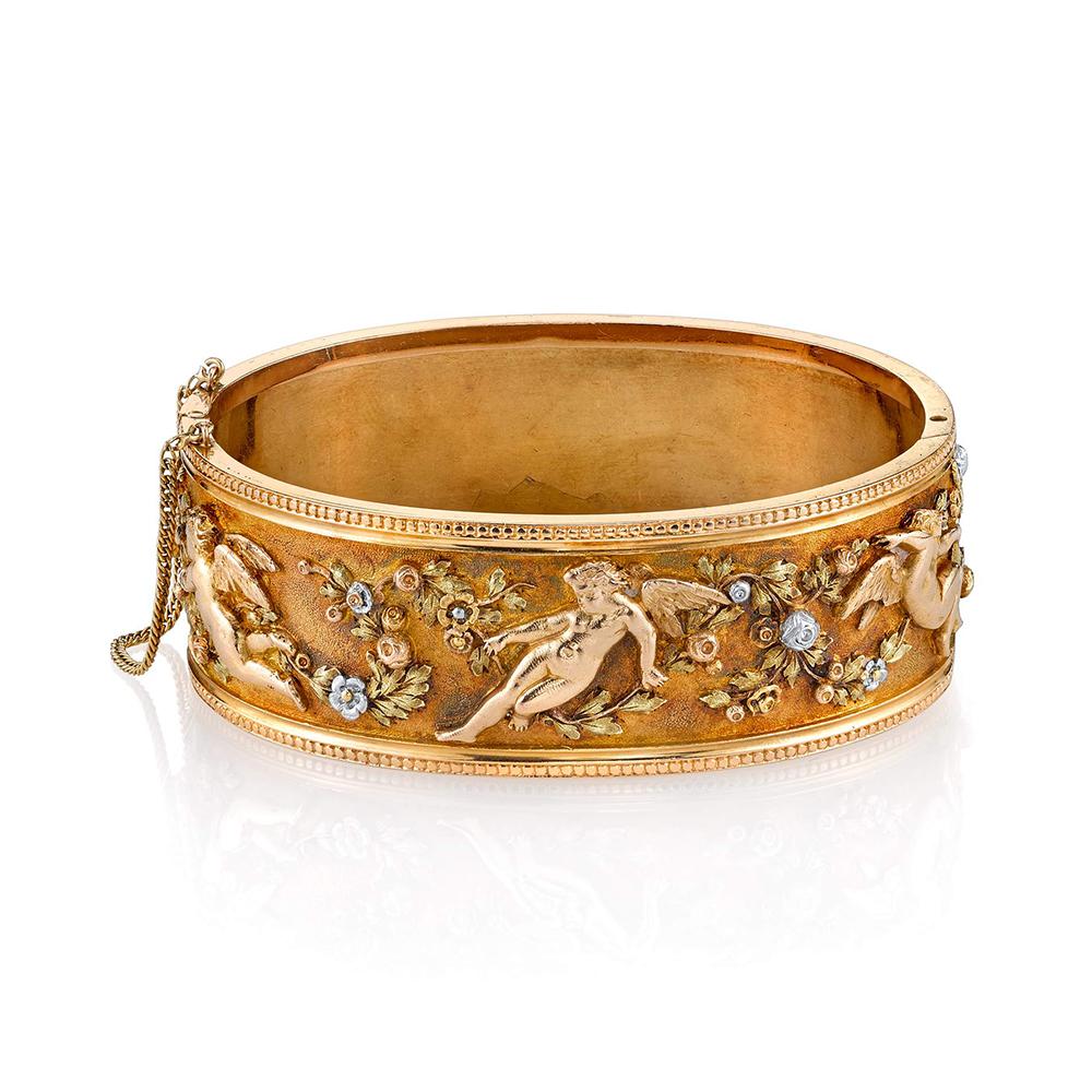 18k gold hinged bangle bracelet store