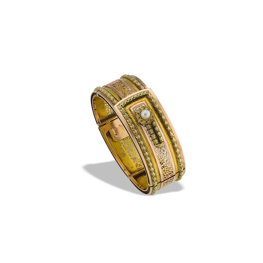 Antique Pearl and Gold Cuff Bracelet – Neil Lane Couture