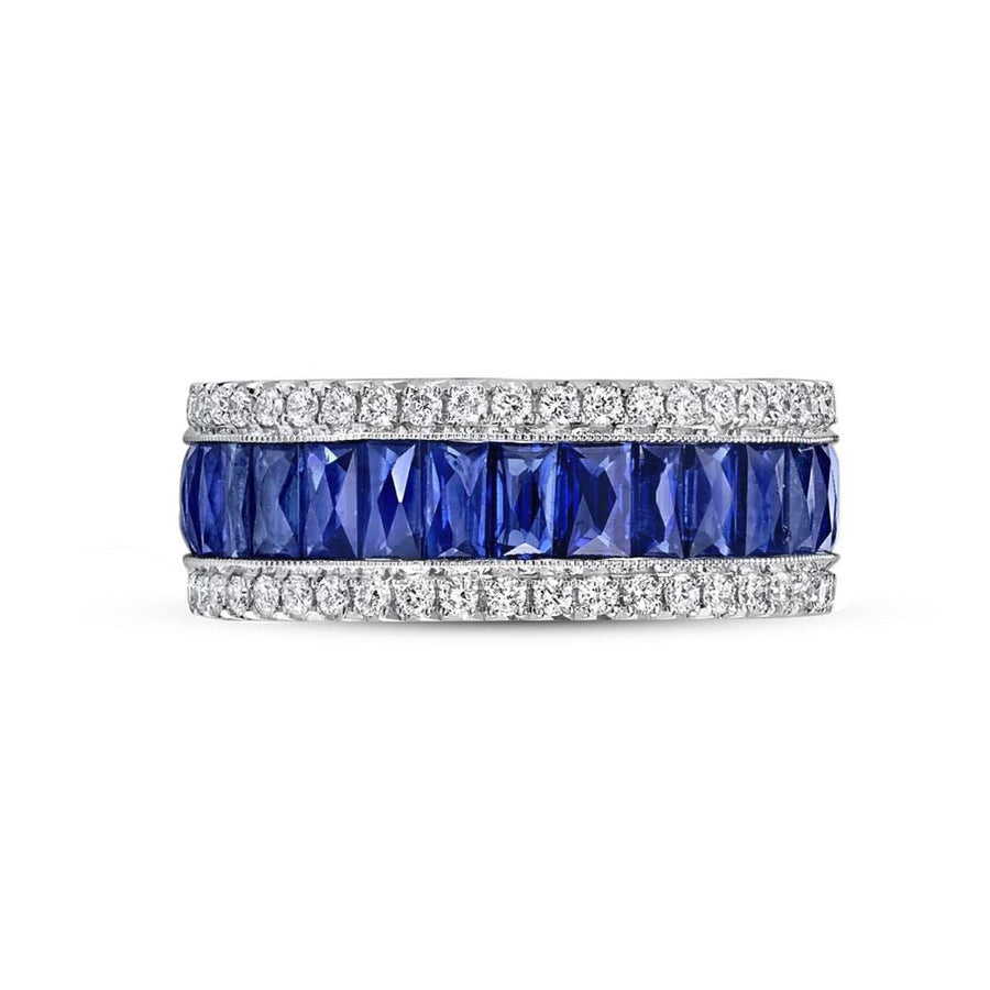 4.89ctw Neil Lane Couture Sapphire And Diamond Platinum Eternity Band