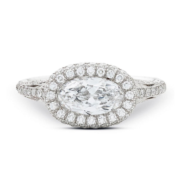 0.94ct Neil Lane Moval-Shaped Diamond Platinum Engagement Ring – Neil ...