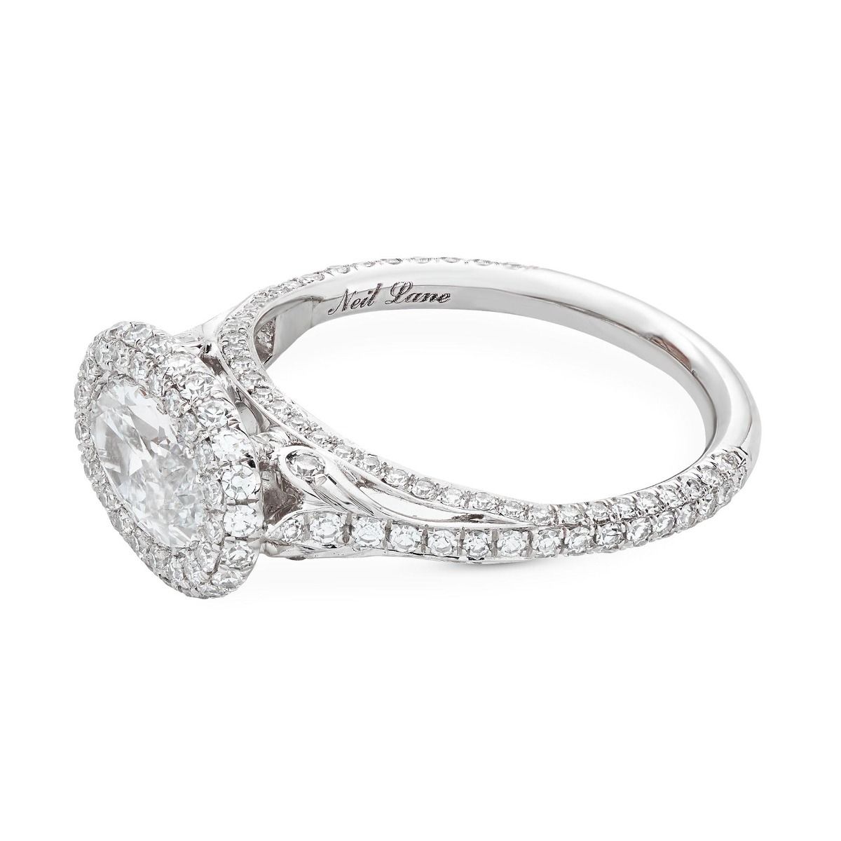 0.94ct Neil Lane Moval-Shaped Diamond Platinum Engagement Ring – Neil ...