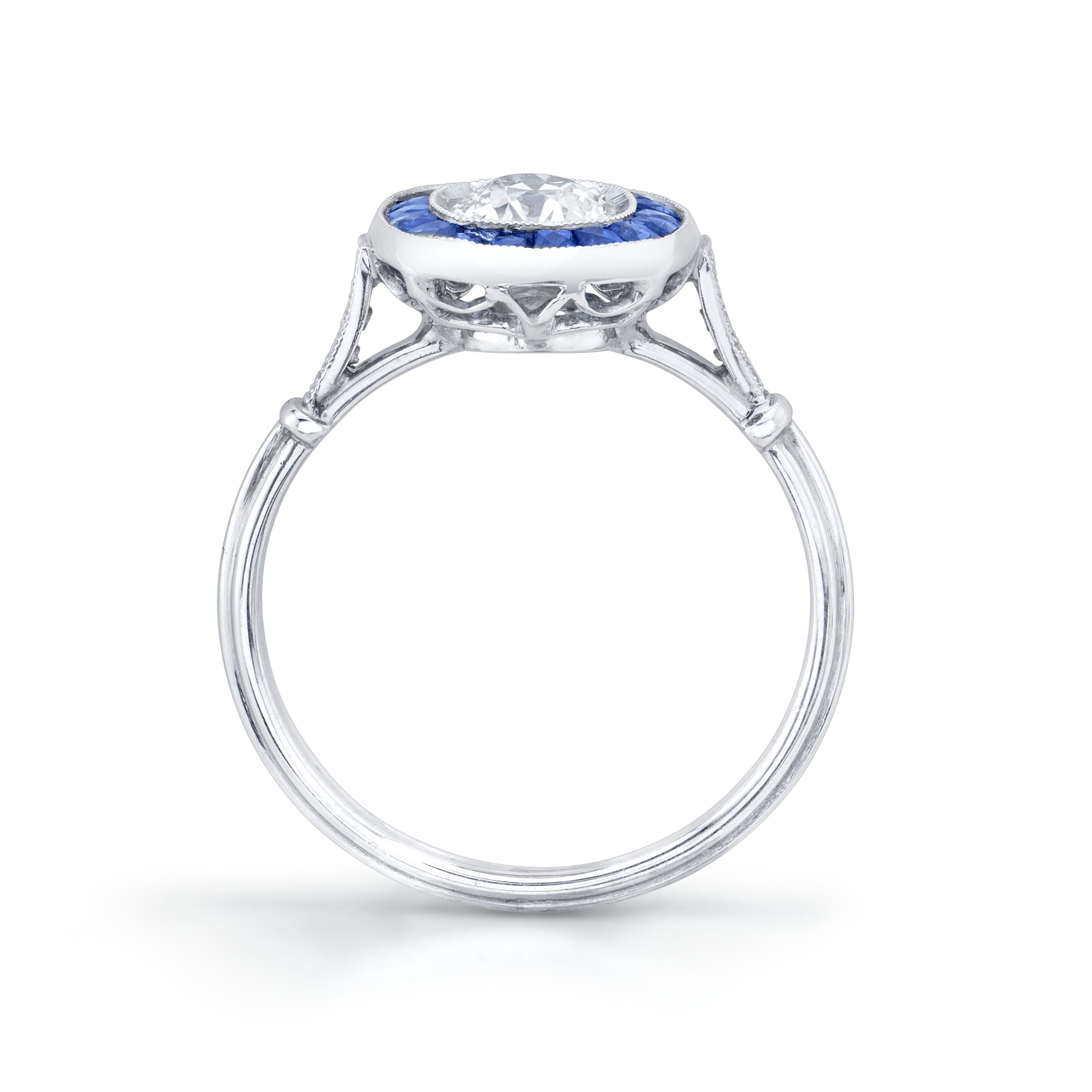 Neil Lane Couture Diamond Sapphire Platinum Ring